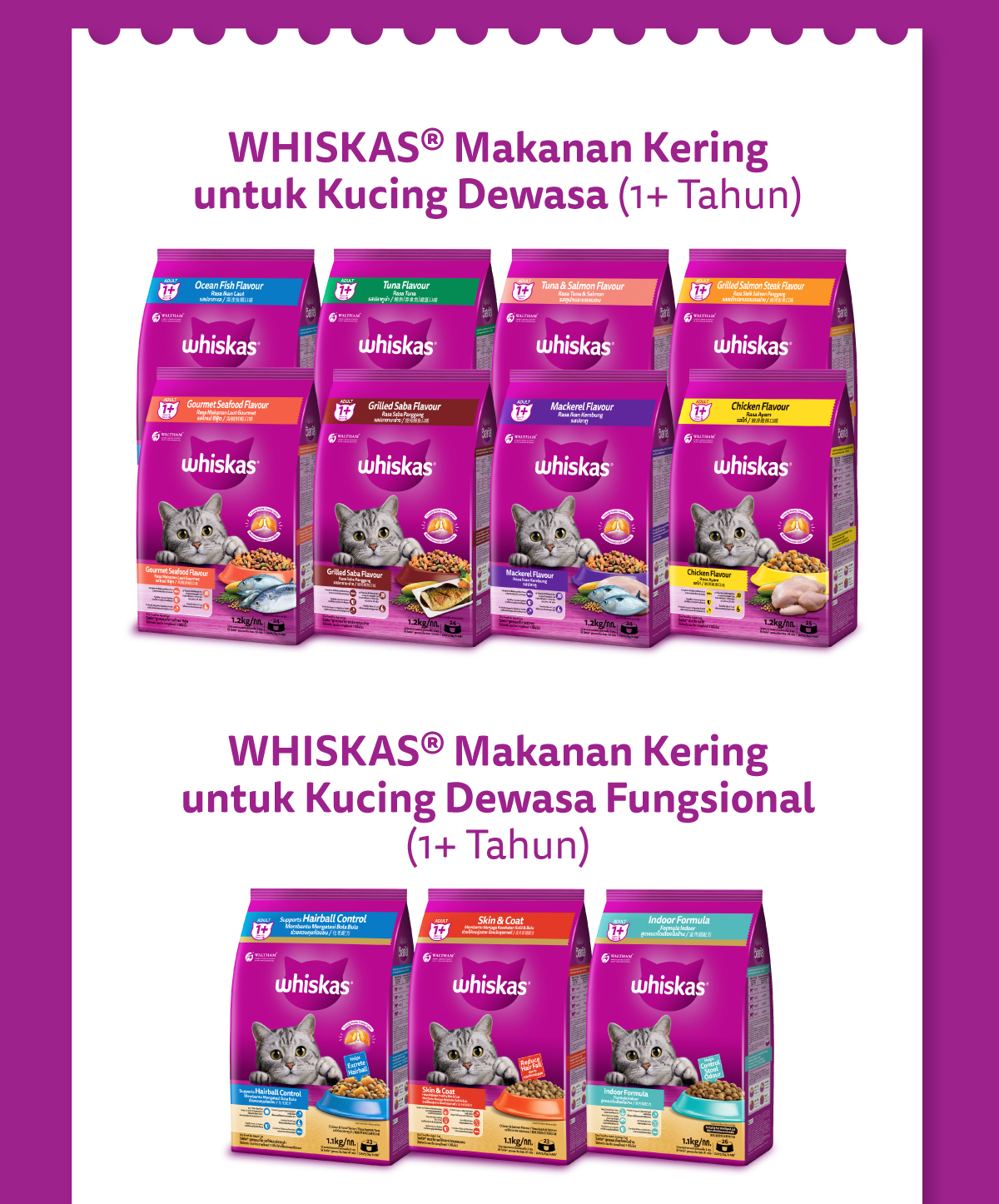 Jual Whiskas Fungsional Makanan Kucing Kering Pilih Varian Urinary Care ...
