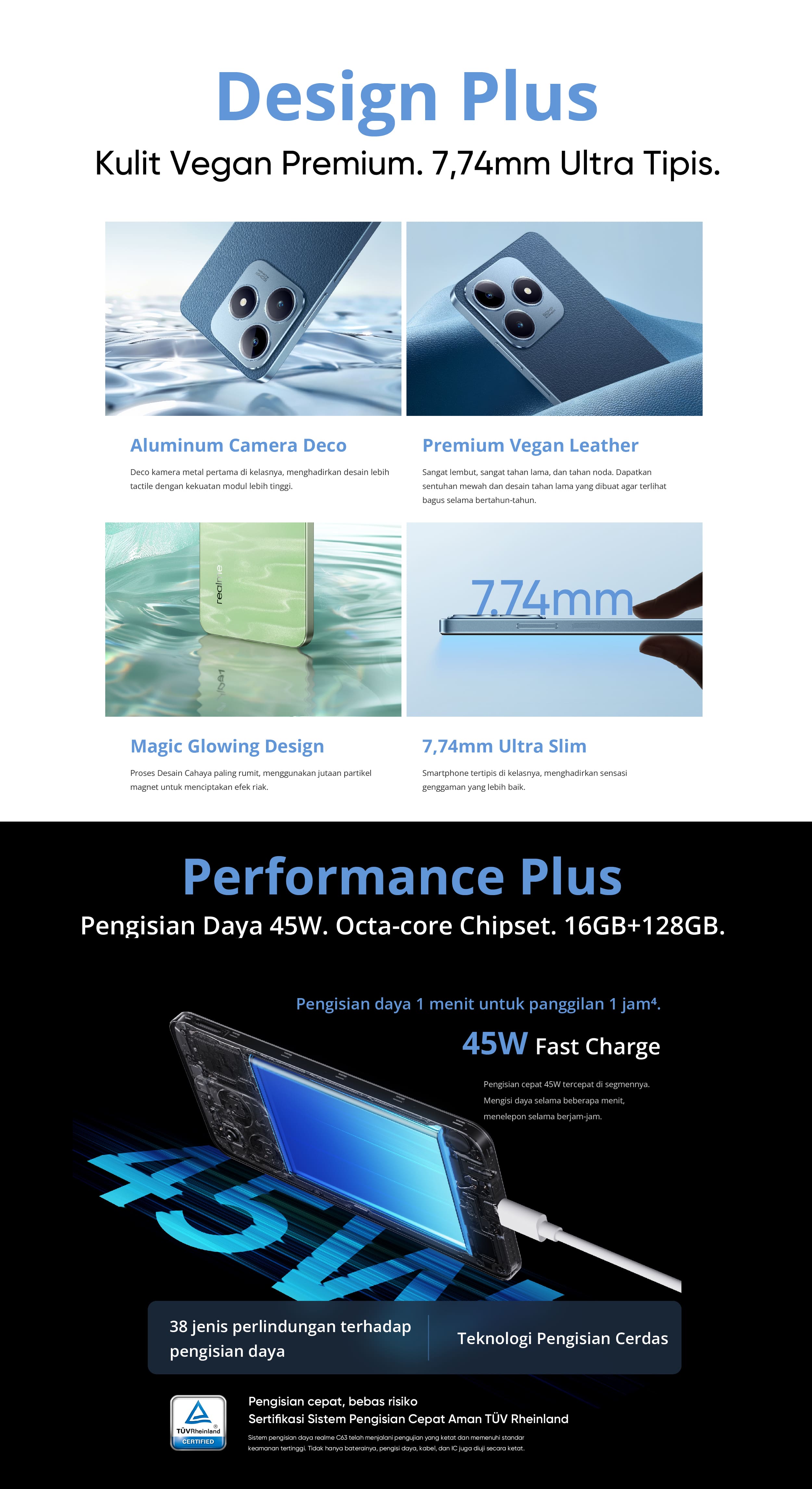 Jual realme C63 6GB+6GB*|128GB (45W Fast Charge | Air Gestures Control | TÜV Certification | 7 ...