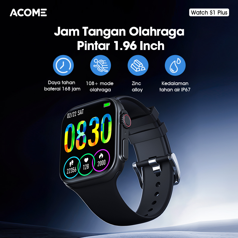Jual ACOME Smart Watch S1 PLUS Jam Tangan Digital / Smartwatch Touch ...