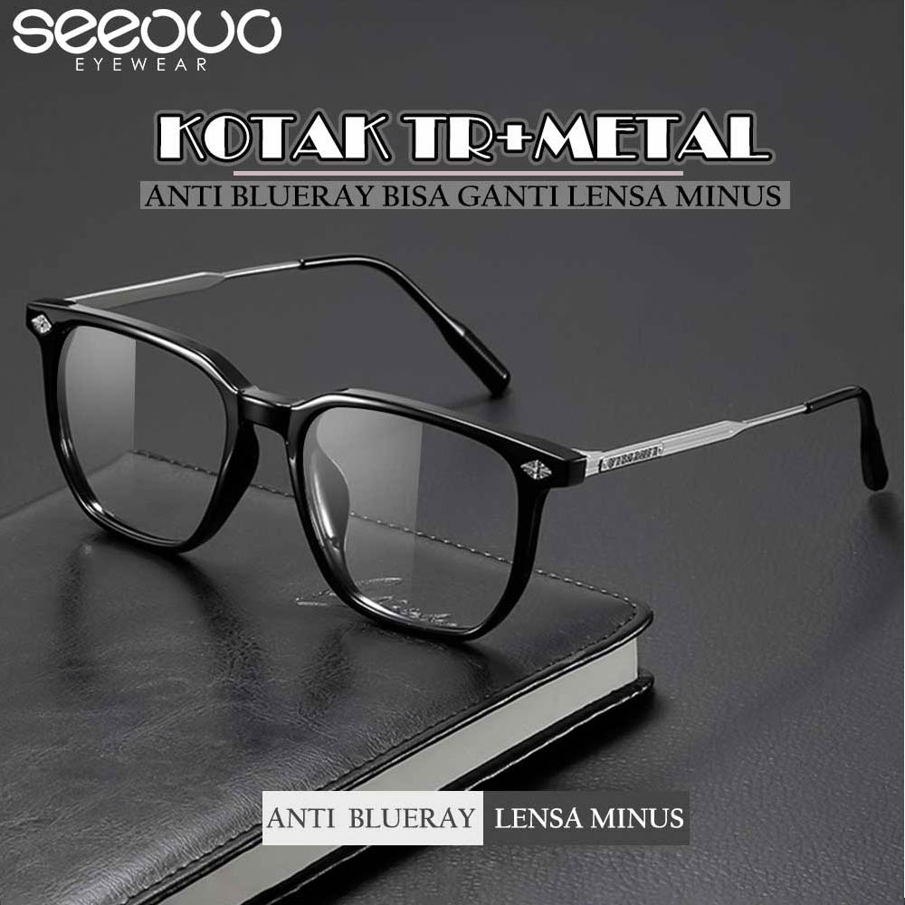 Jual Seeuo Kacamata Antiradiasi Blueray Model Kotak Vintage Stylish ...