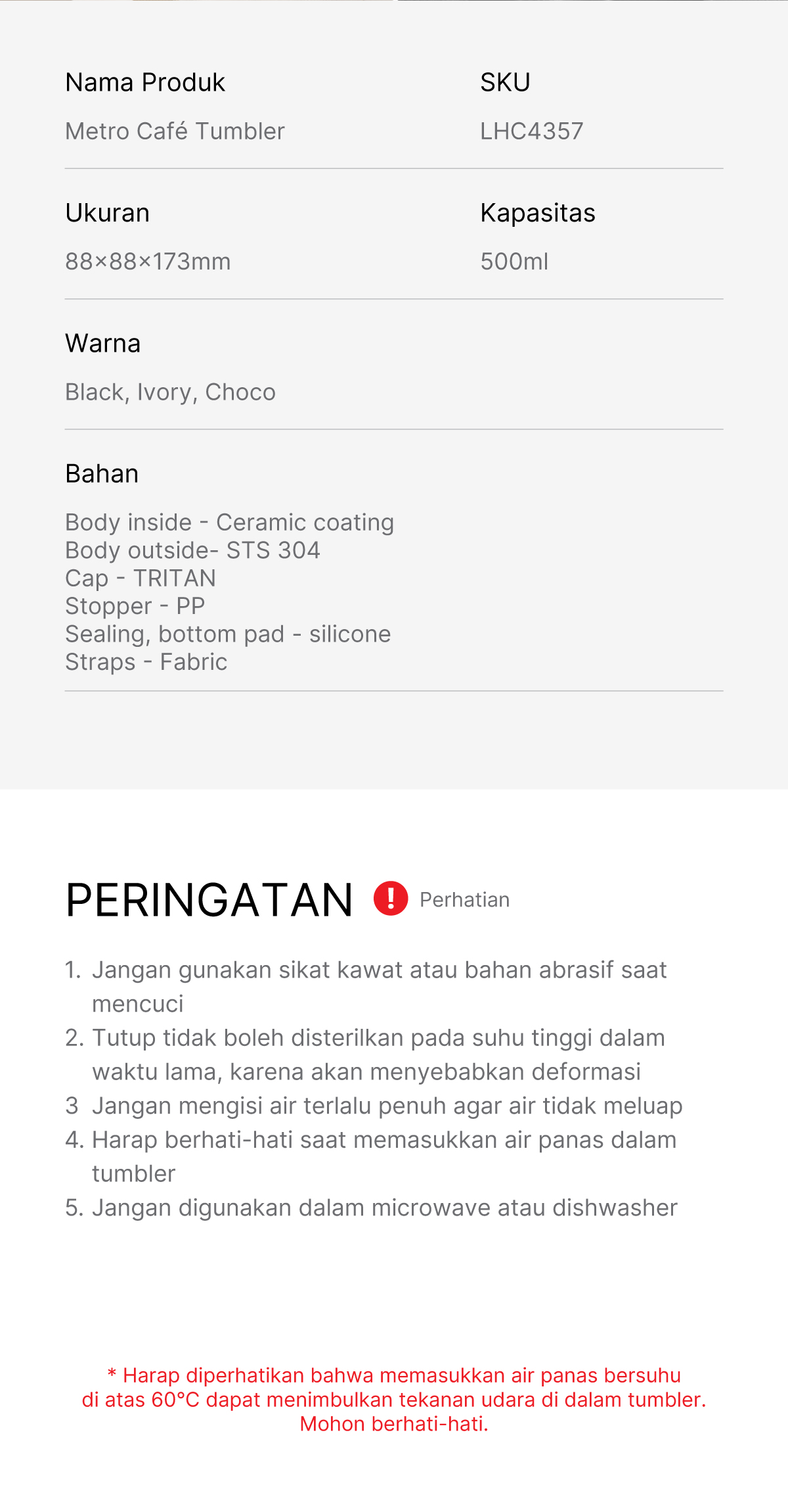 Jual LocknLock Metro Cafe Ceramic Coating Tumbler 500ml - LHC4357 ...