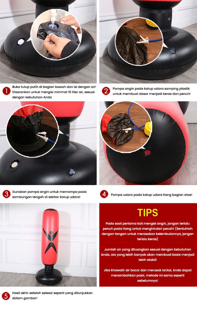 Jual Punch Target Inflatable 1.6 Meter Tiup Punching Bag Tiang Tinju ...