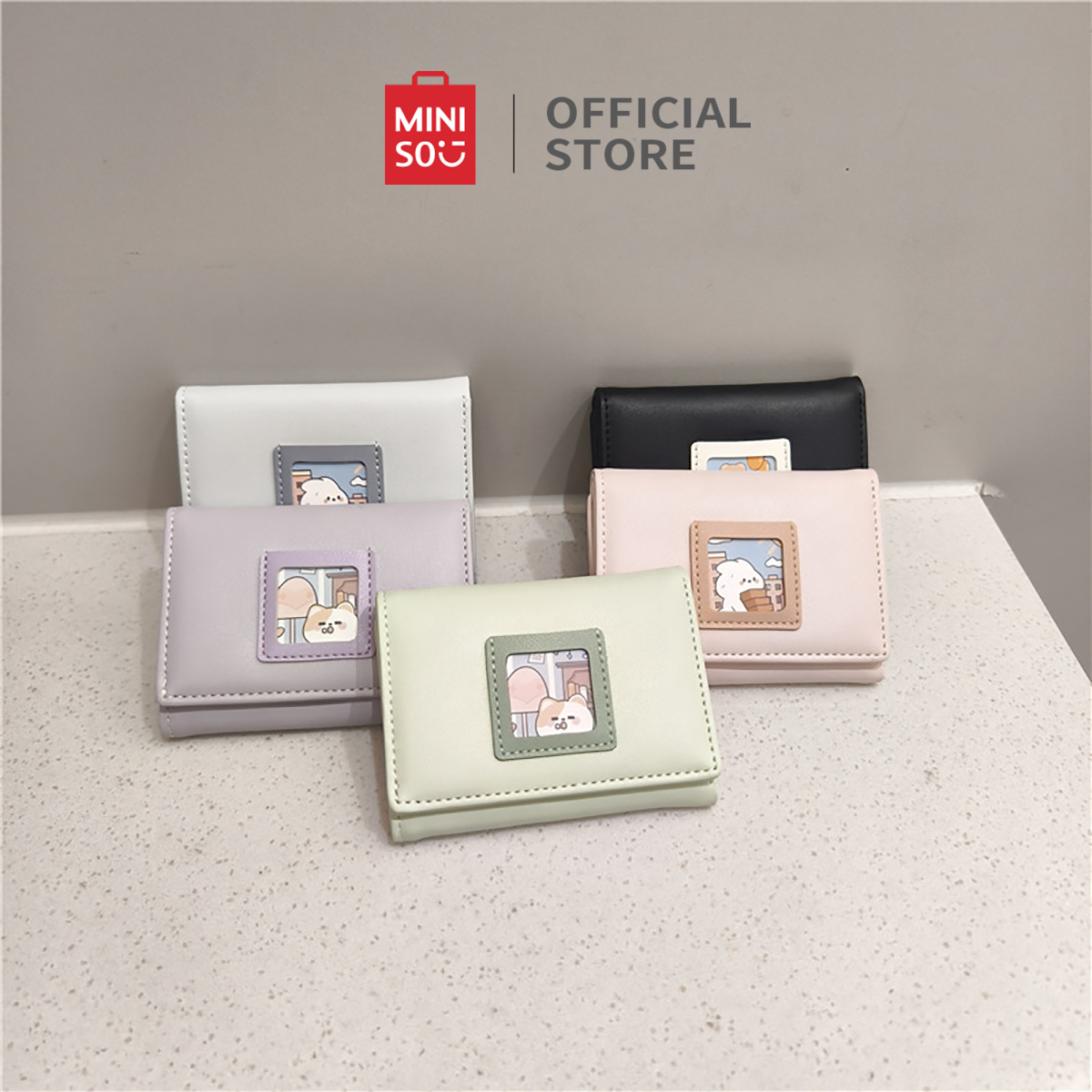 Jual Miniso Dompet Wanita Bingkai Foto Hewan Lucu Dompet Lipat Tiga ...