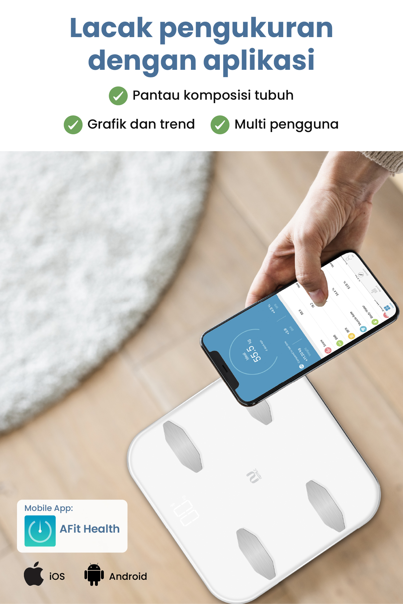 Jual Notale Timbangan Badan Digital Smart Weight Scale with APPS ...
