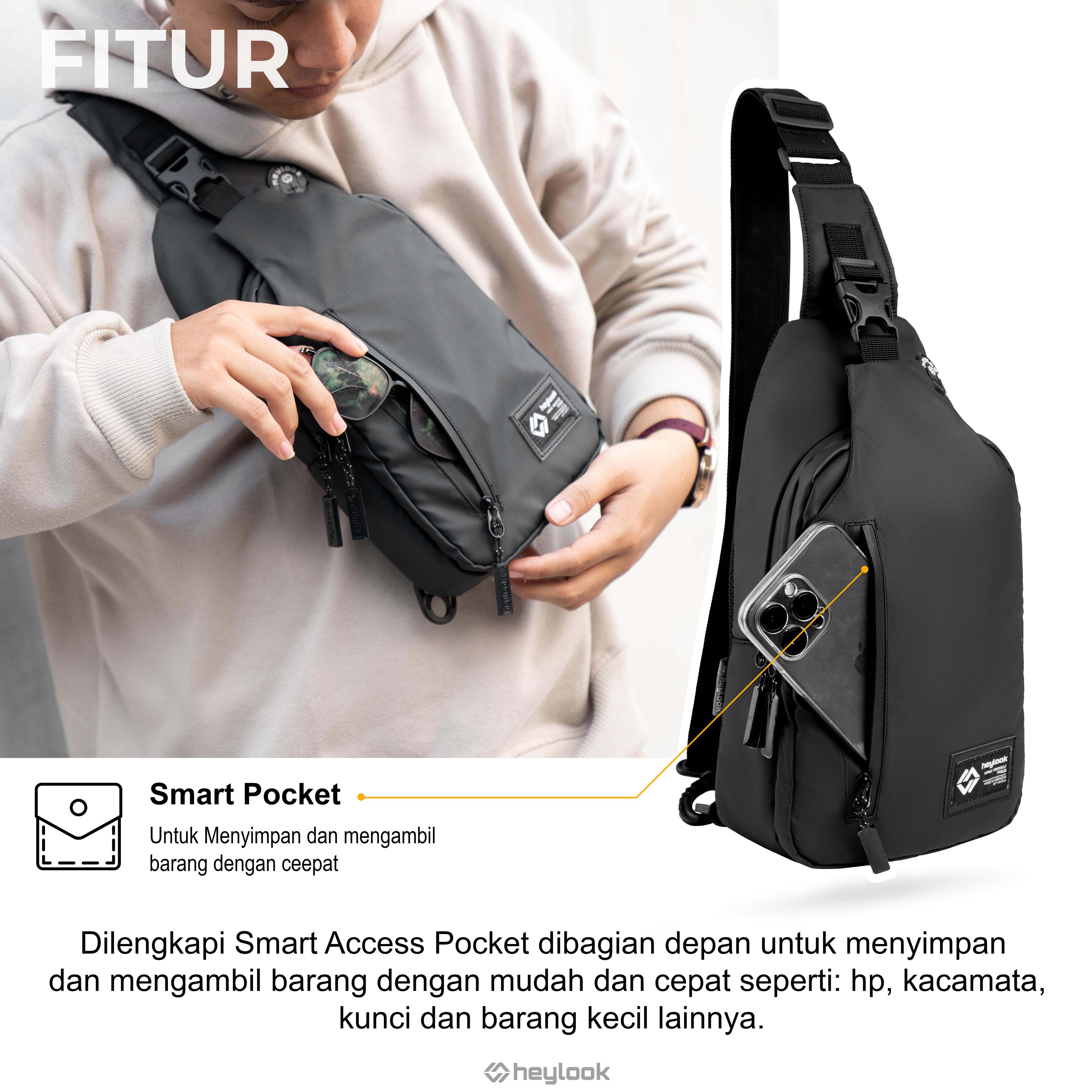 Jual HEYLOOK Official - Sling Bag Pria TREVOR Tas Selempang Cowok Waist ...