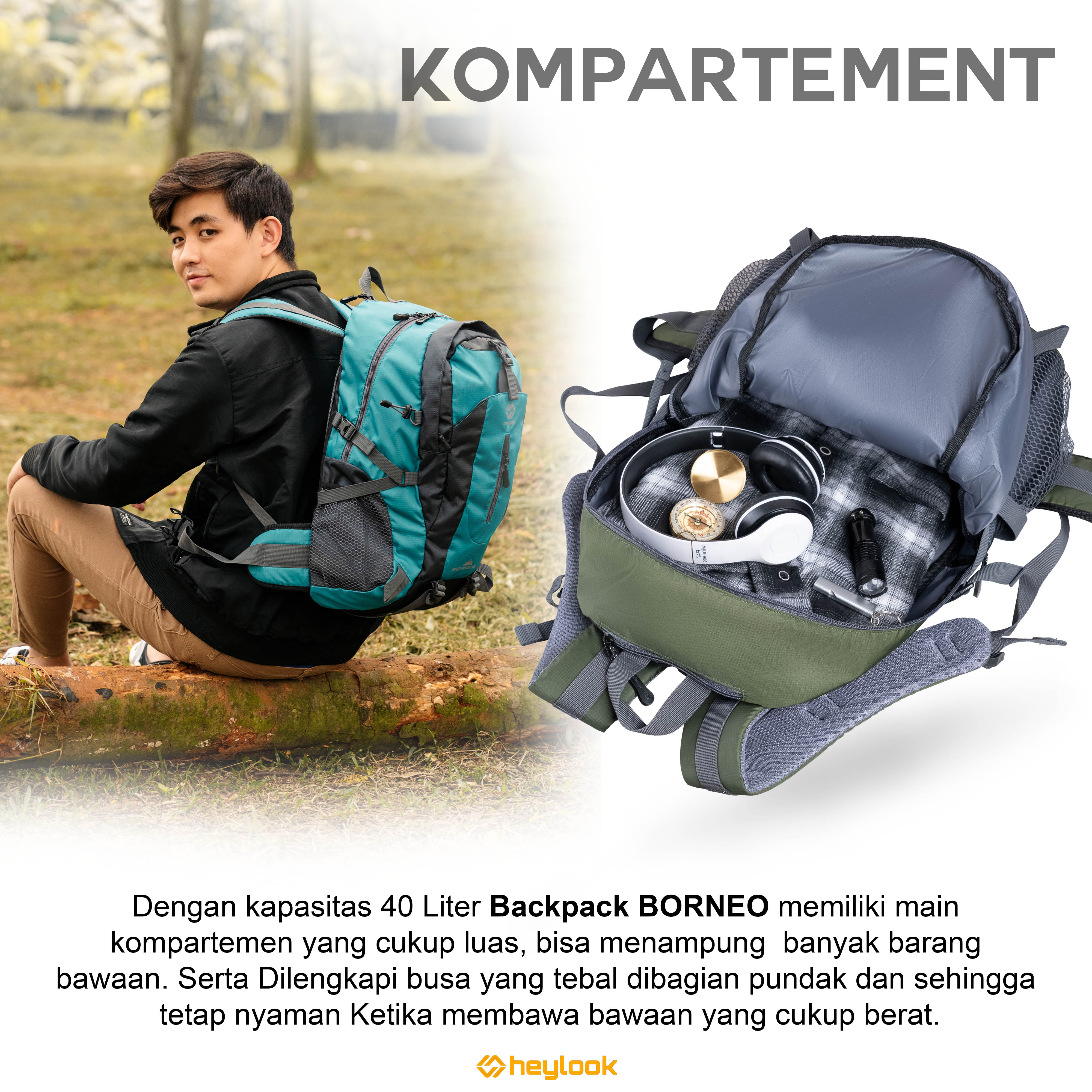 Jual HEYLOOK Official - Tas Ransel Gunung BORNEO Backpack Carrier ...