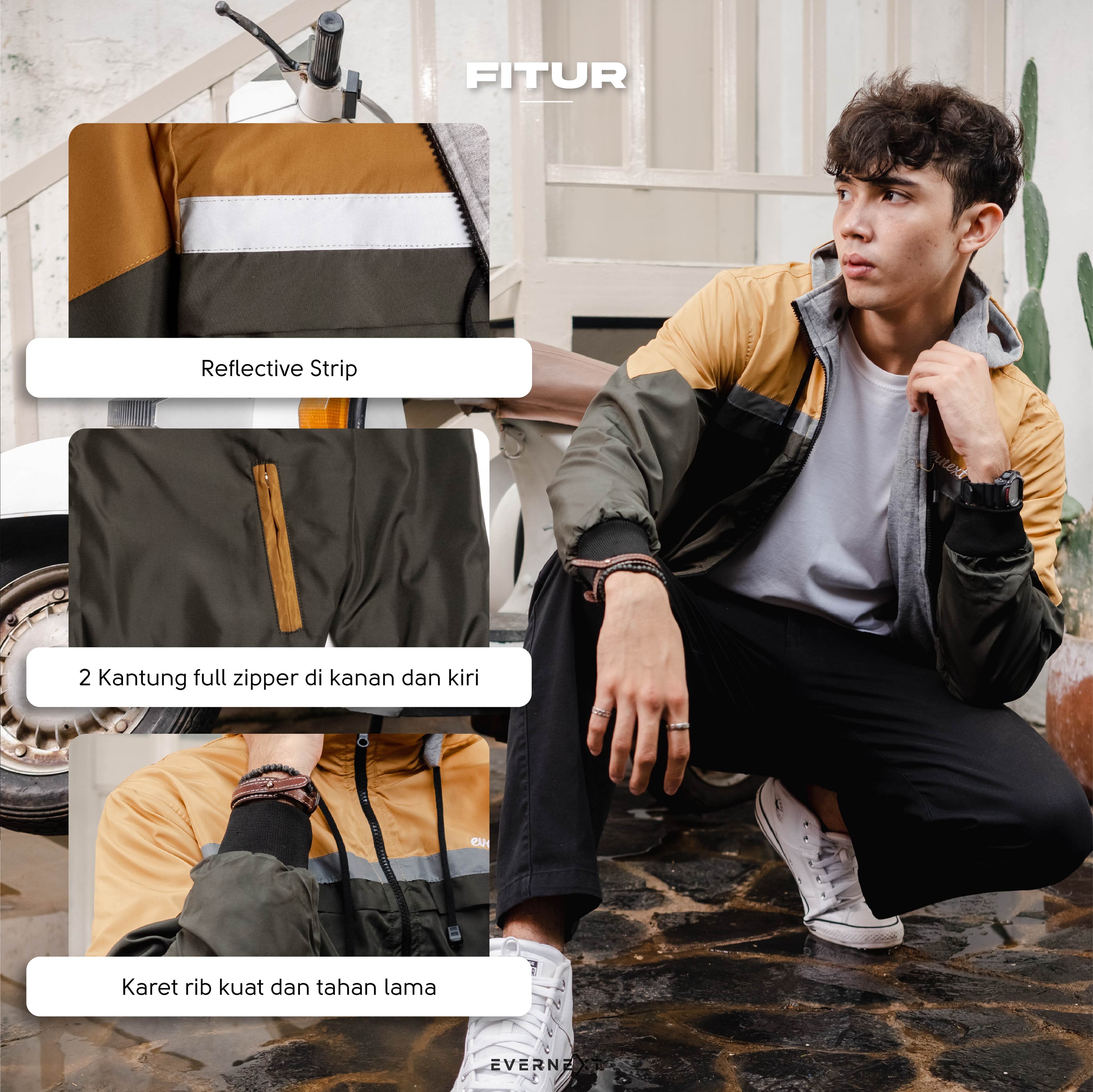 Jual Evernext - Jaket Bolak Balik Pria Jaket Motor Cowok Jaket Outdoor ...