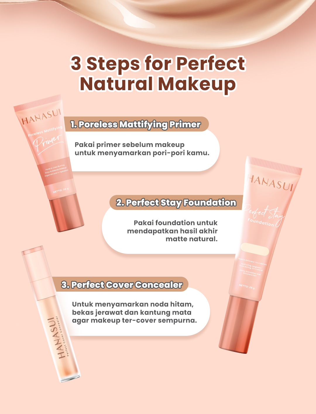 Jual Hanasui Poreless Mattifying Primer - Menyamarkan Pori - Pori Garis ...