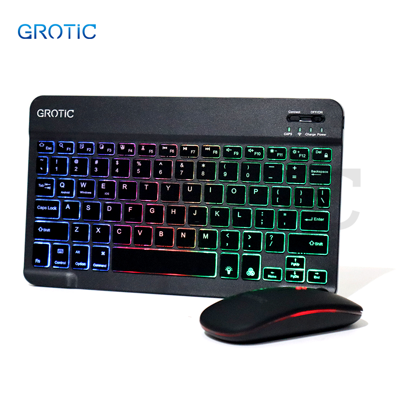 Jual GROTIC Keyboard Mouse Set Wireless Bluetooth 10 inch For Laptop PC ...