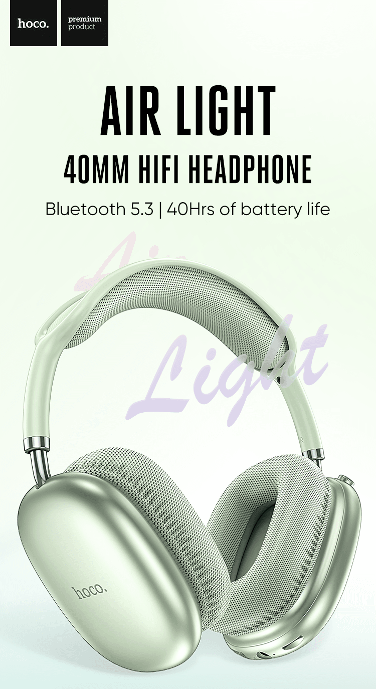 Jual Hoco Headphone Bluetooth 5.3 Wireless Headset Earphone 40mm Hifi 40 Jam Baterai W35 Air ...