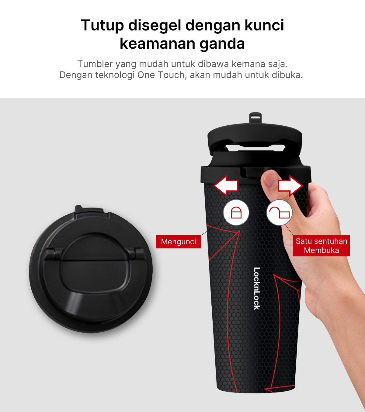 Jual LocknLock Exclusive One Touch Clip Tumbler Marvel SpiderMan 550ml ...