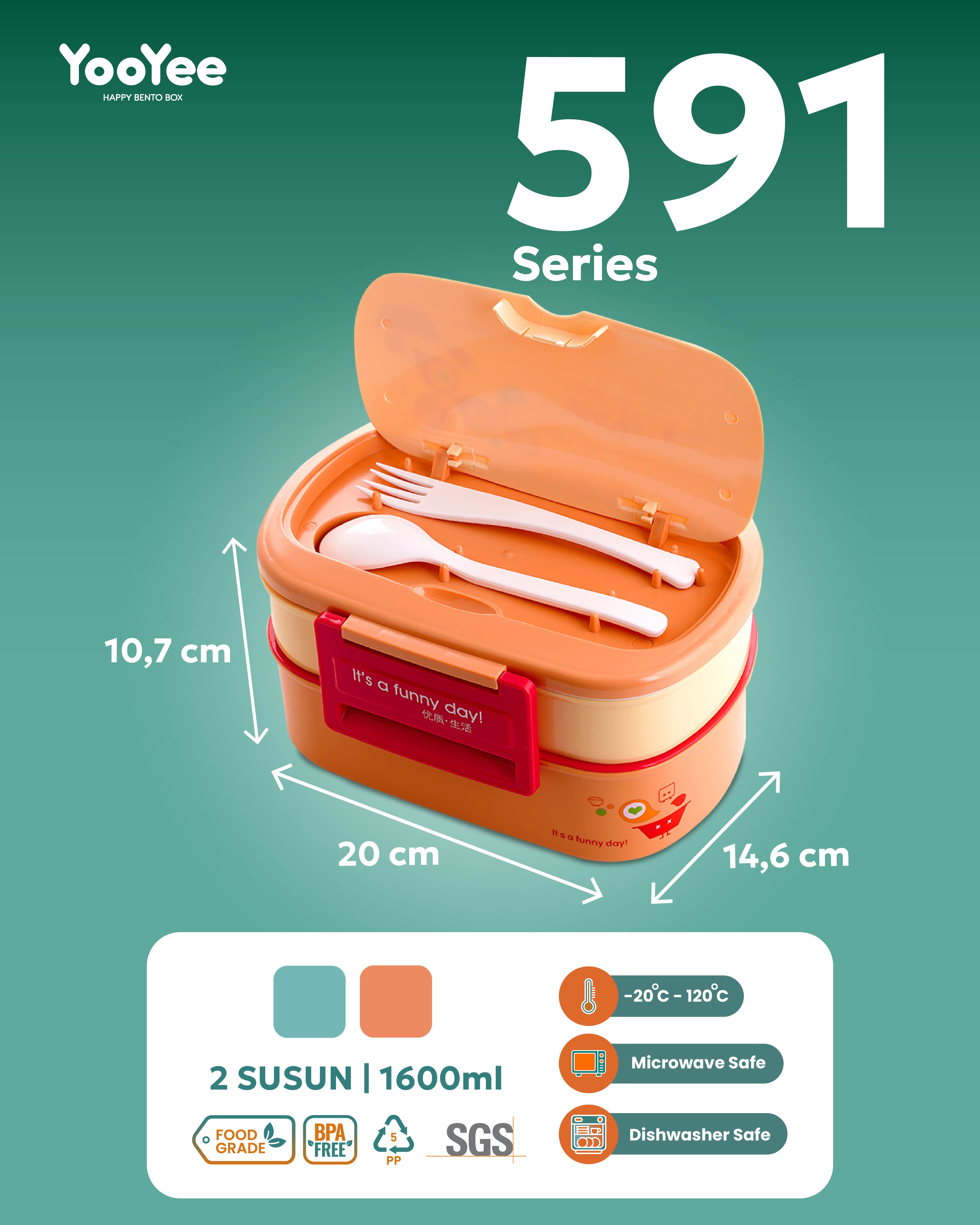 Jual Yooyee 591 Kotak Makan 2 susun set dengan tas | Shopee Indonesia