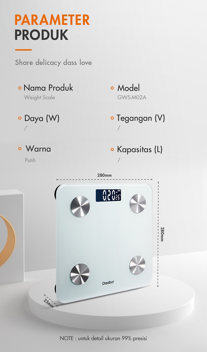 Jual Gaabor Timbangan Badan Digital BMI Kadar Lemak Masa Otot Body ...