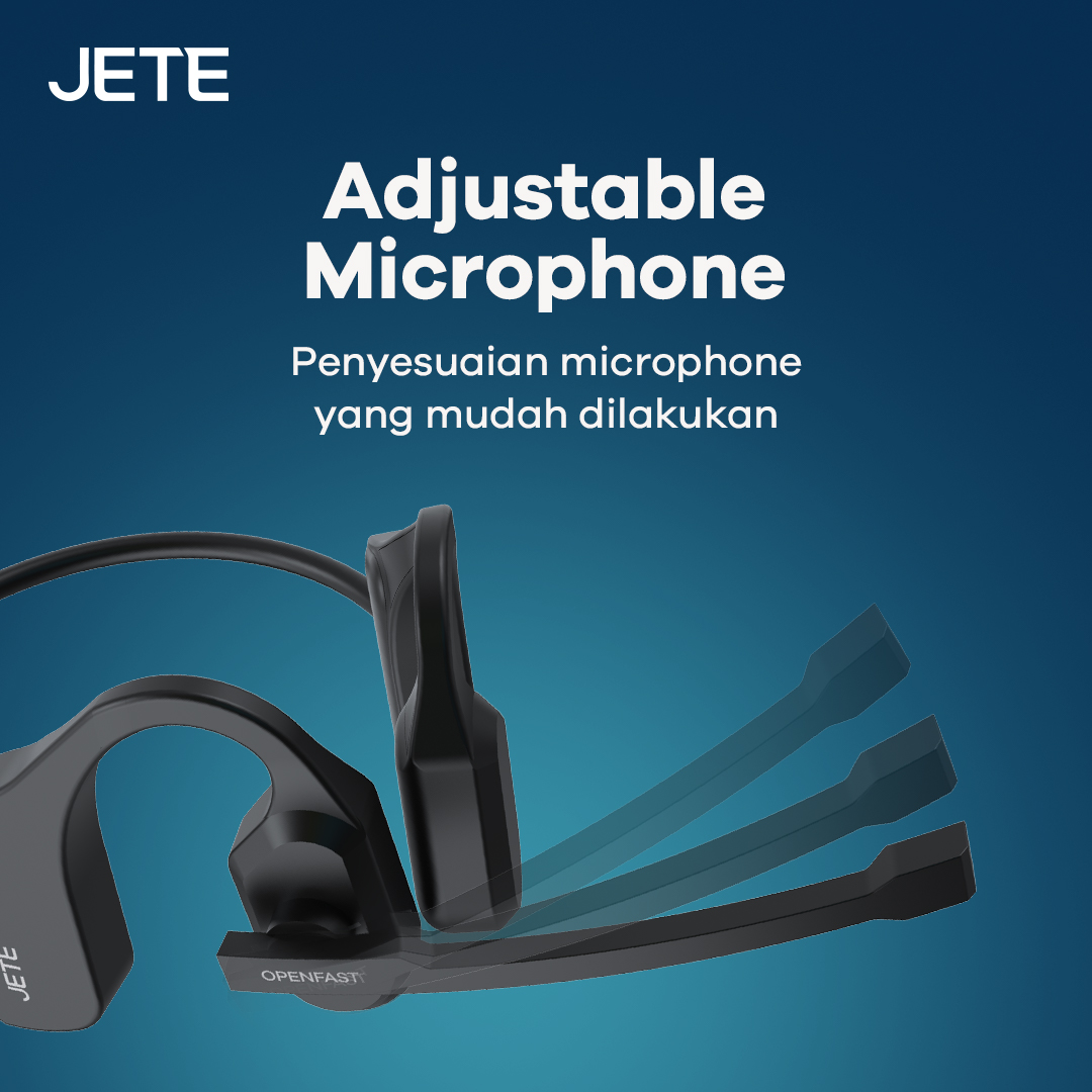 Jual Headset Lari Open Ear Headset Bluetooth JETE Openfast Mic Series ...