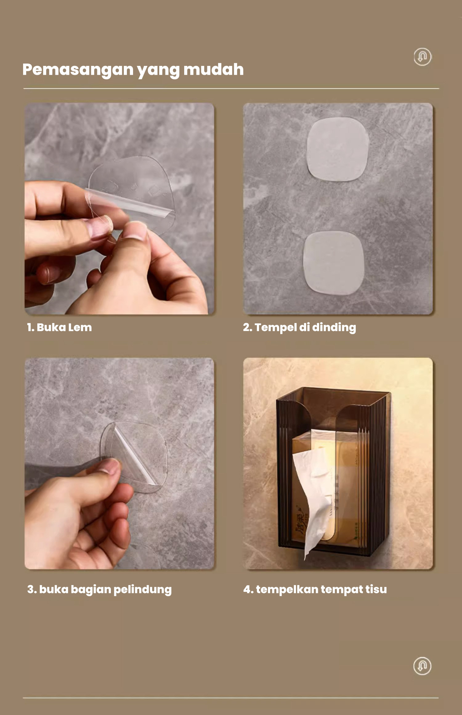 Jual Megam Kotak Tissue Transparan Dinding Box Tisu Kamar Mandi Tempel ...