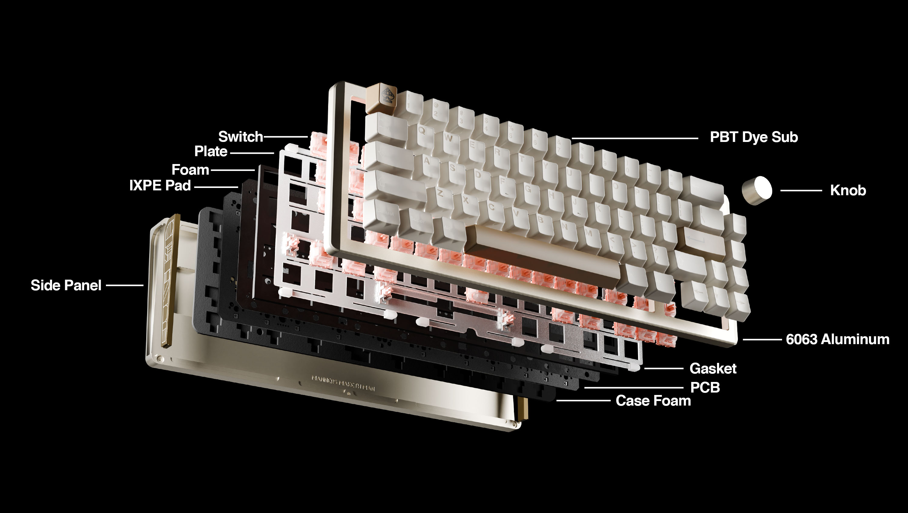 Jual Noir Spade65 65% Aluminum Wireless Mechanical Keyboard Gasket ...