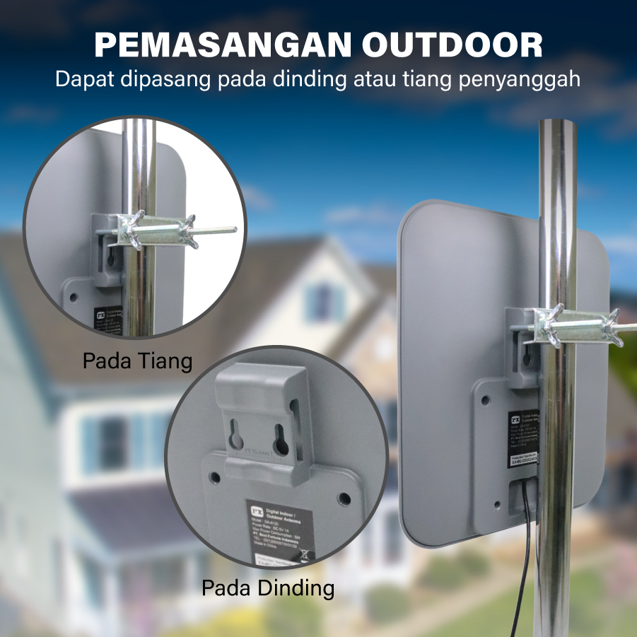 Jual Antena TV Digital Indoor Outdoor Antenna Booster DVBT2 4K DA-6120 ...