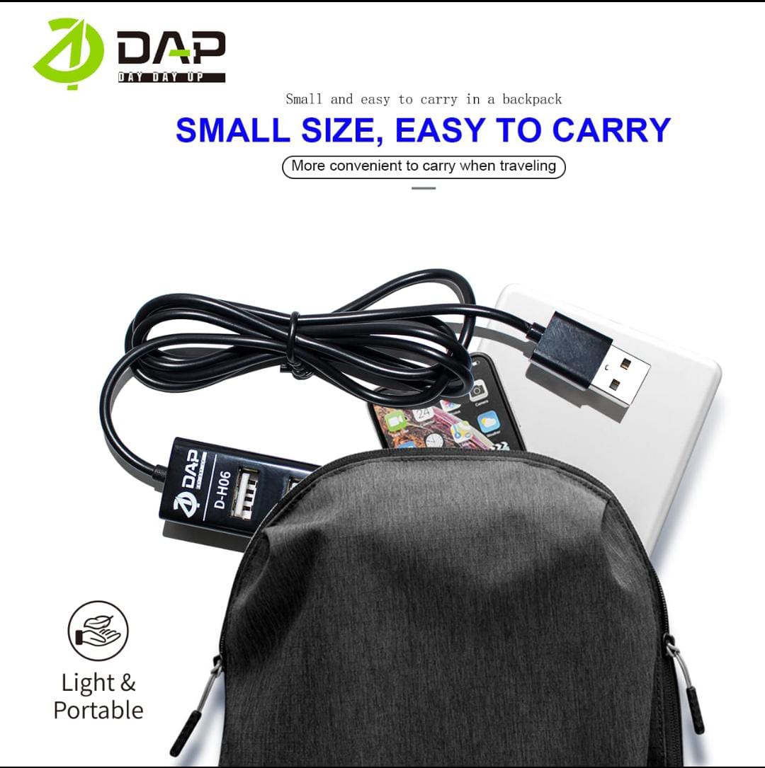 Jual DAP D-H06 USB HUB 4 Port USB 2.4A Lenght 100cm Smart Charging ...
