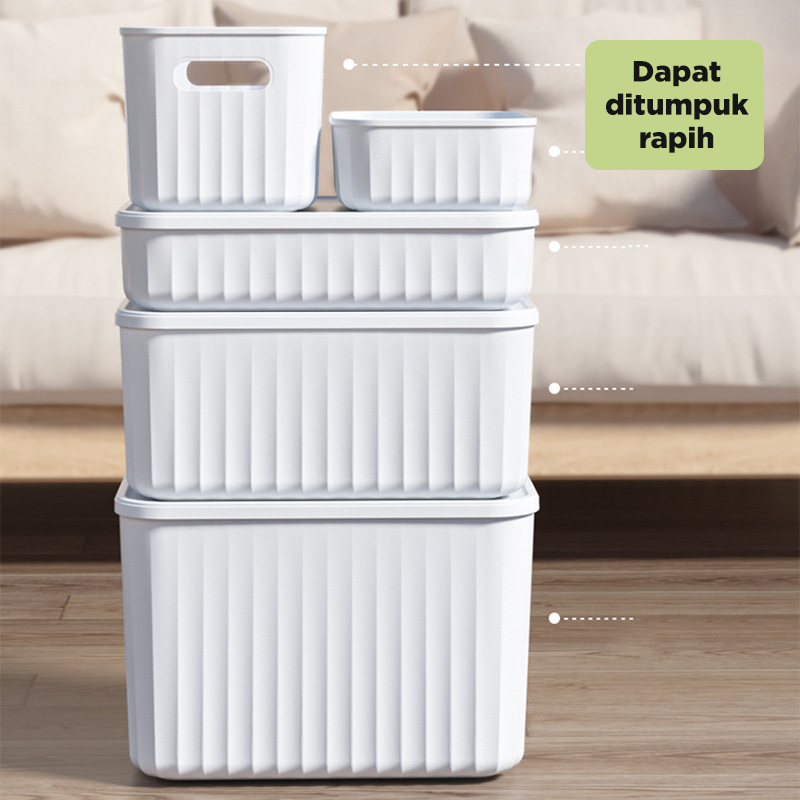 Jual Dejavu Kotak Penyimpanan Tutup Shelf Baskets Plastic Clothes ...