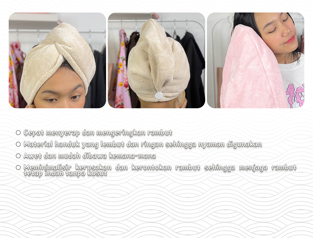 Jual JIB Hair Drying Towel / Handuk Keramas Pengering Rambut / Head ...