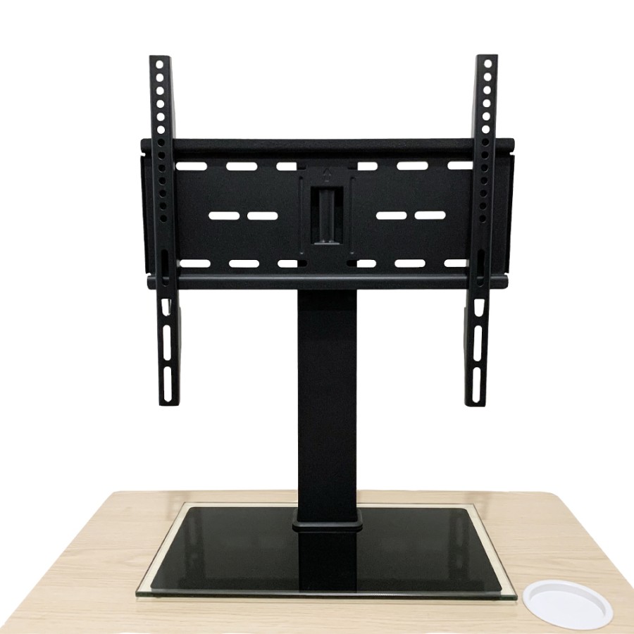 Jual Universal Premium TV Stand Glass Base Swivel Height Adjustment 26 ...