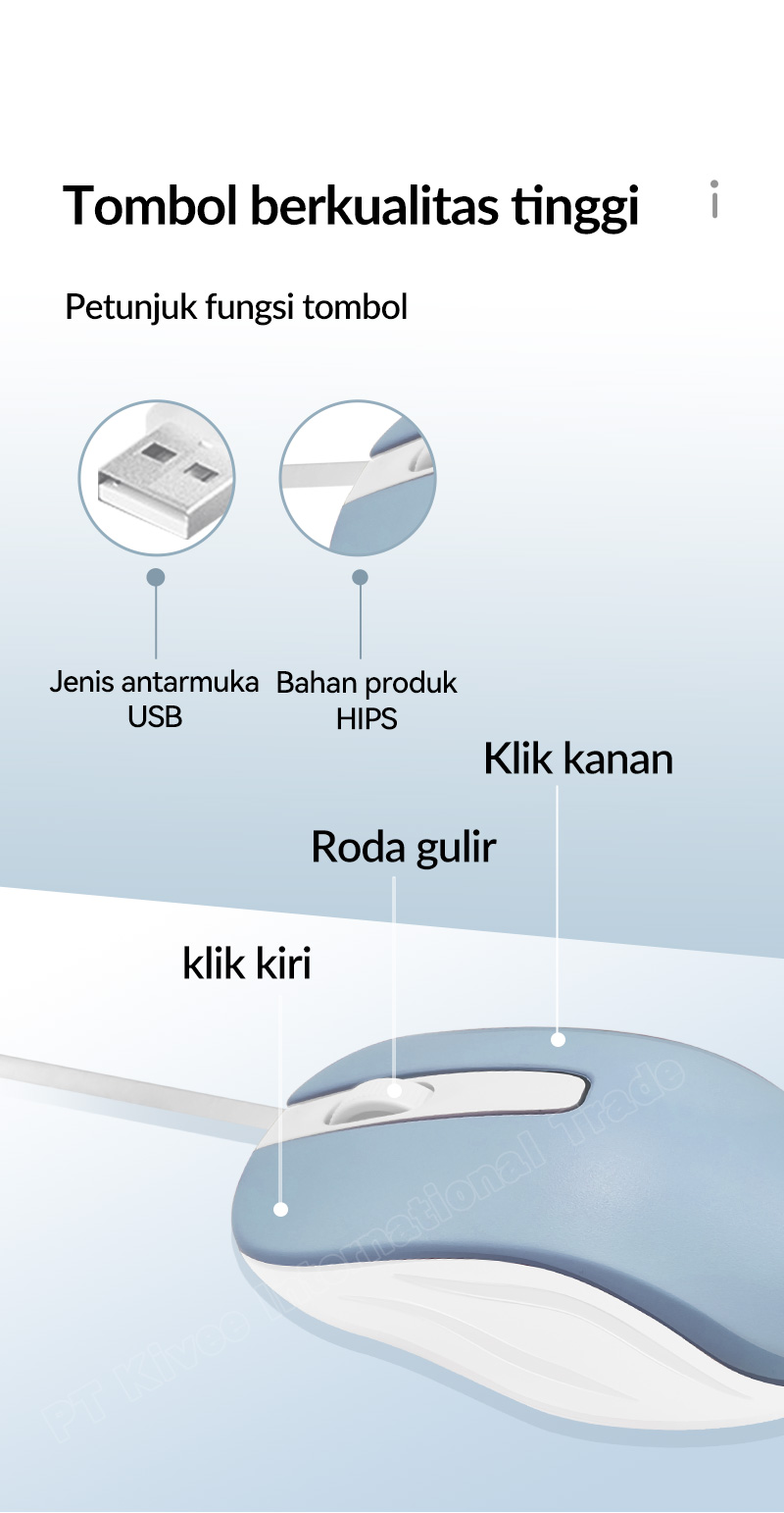 Jual (HOT)BASIKE Mouse Kabel USB Optical Mice Wired Makaron mini untuk ...