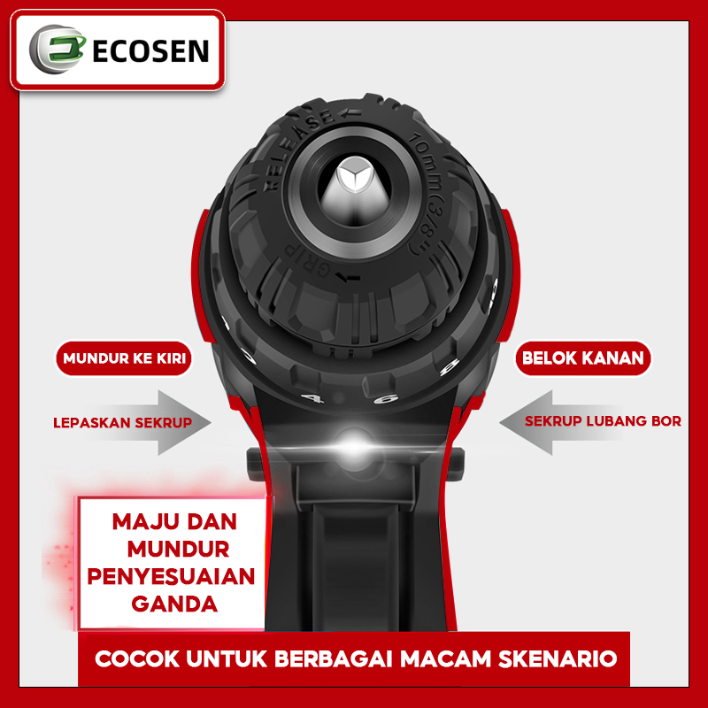Jual ECOSEN 98V Mesin Bor Baterai Hand Toolset Tool Kit Set Toolbox ...