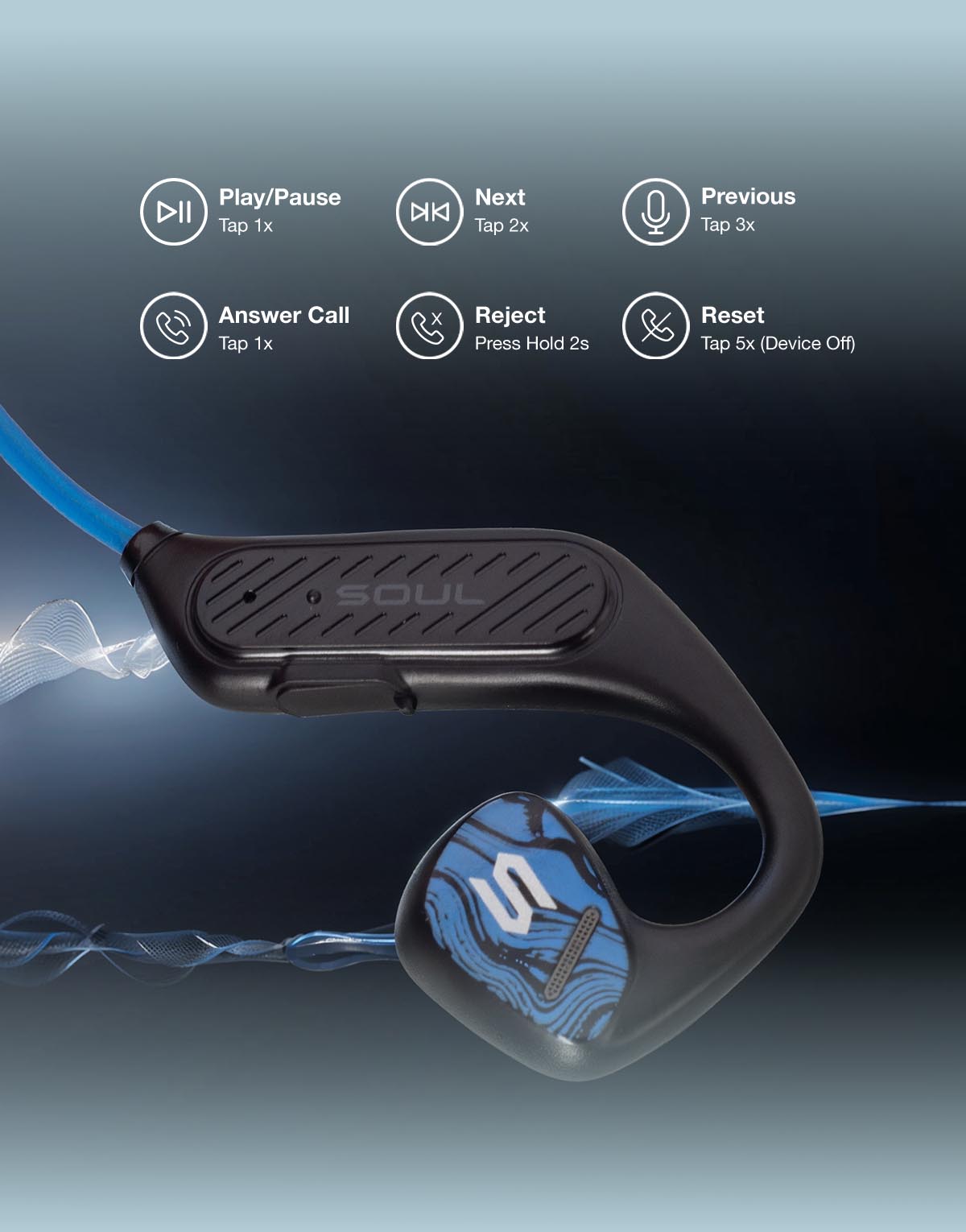 Jual SOUL Open Ear Plus Air Conduction Earphone IPX5 Sport Headset ...