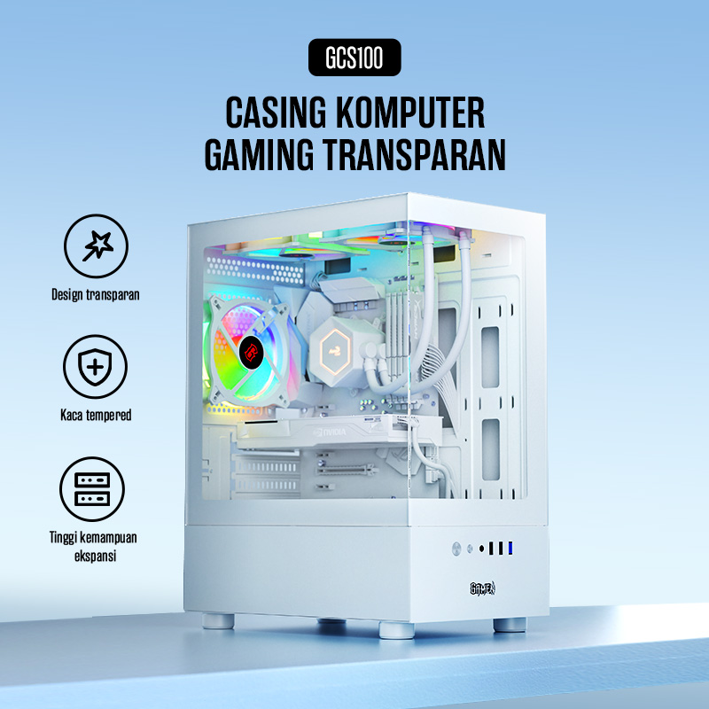 Jual GAMEN GCS100 Transparant Gaming Computer Case Tempered Glass Up to ...