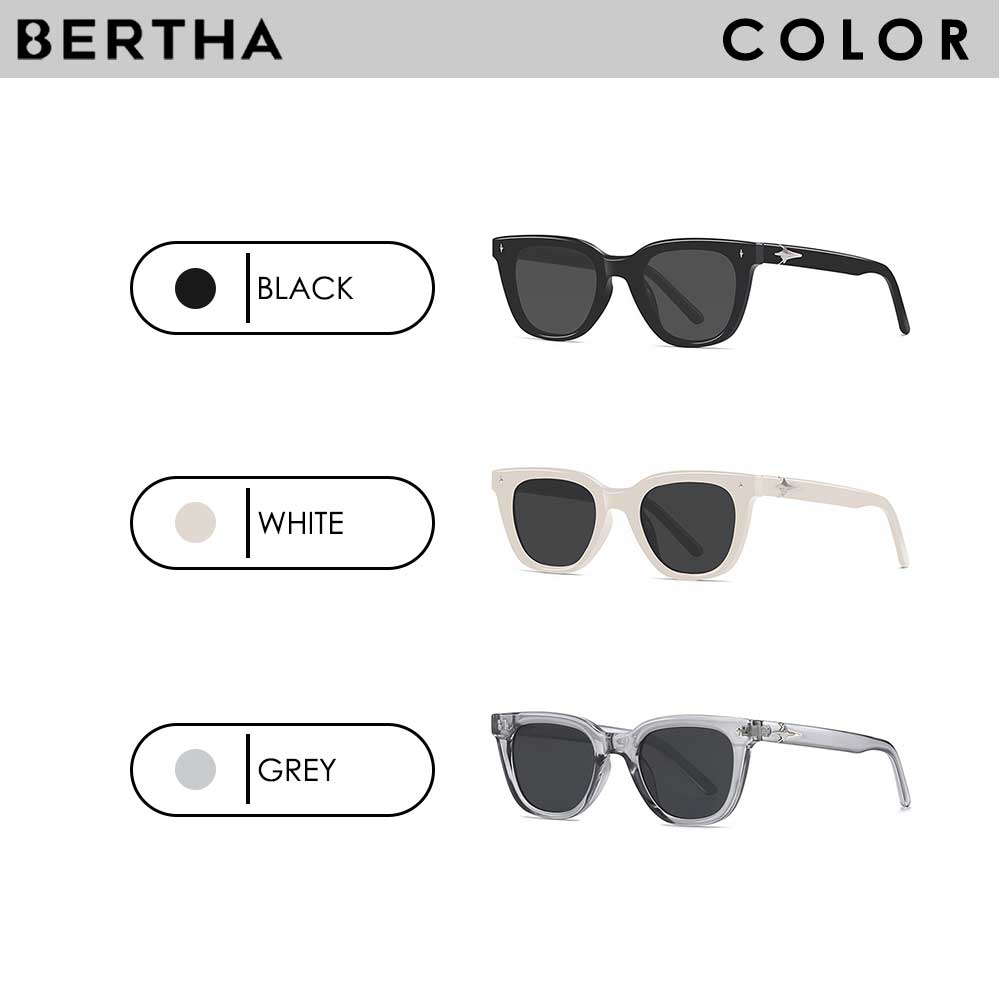 Jual Bertha Kacamata Sunglasses Anti UV 400 Style Kotak Simple Fashion Trendy Korean Style Bahan ...