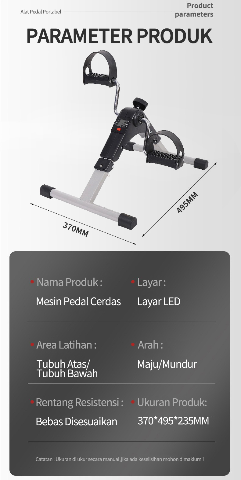 Jual Sepeda Statis Terapi Portable Sepeda Statis Mini Bike Untuk Terapi ...
