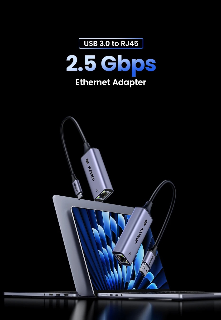 Jual UGREEN USB Type C To Lan Ethernet Adapter 2.5G 2500Mbps USB 3.0 ...