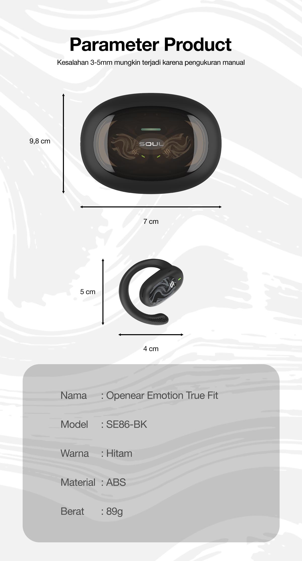 Jual SOUL Open Ear Emotion True Fit Air Conduction Earphone Adjustable ...