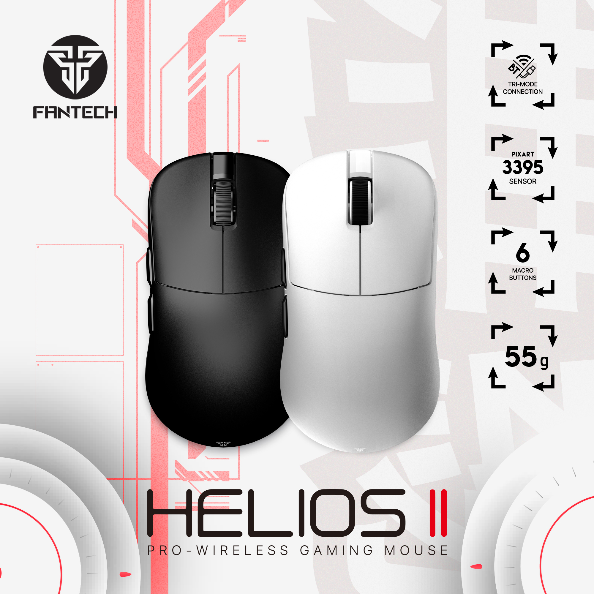 Jual Fantech XD3 V3 Helios II 1K Wireless Gaming Mouse Lightweight ...