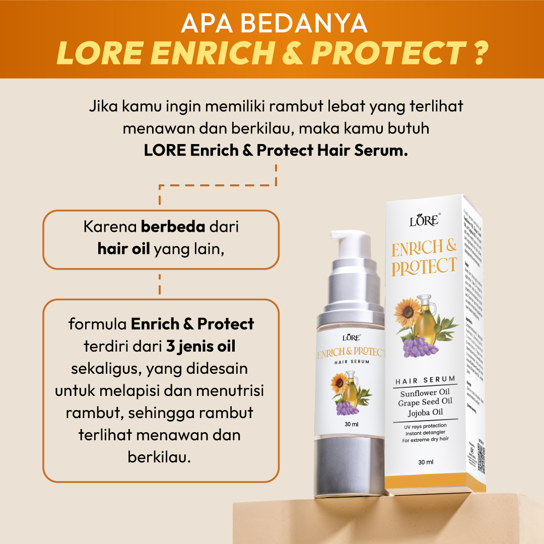 Jual LORE Enrich & Protect Hair Serum - Triple Oil Hair Treatment Serum ...