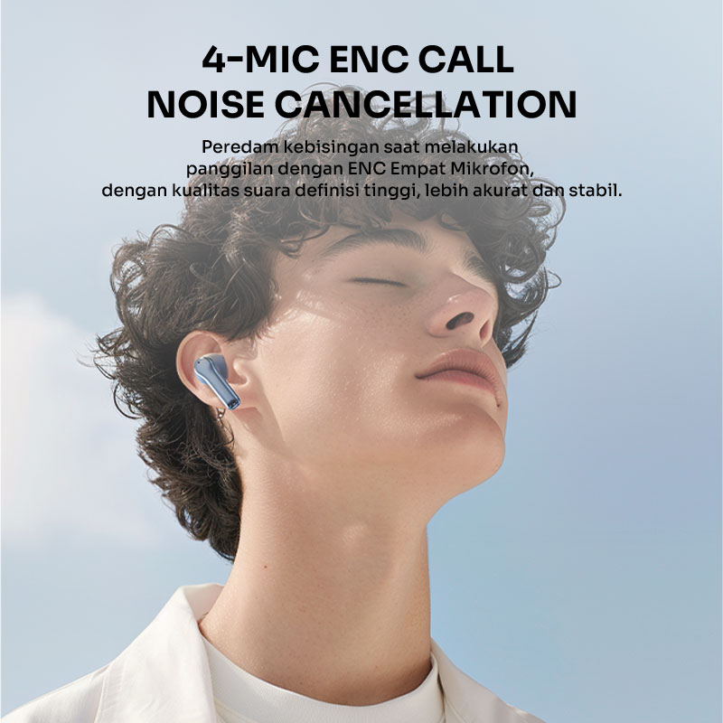 Jual ROBOT TWS Earbuds Wireless ANC ENC Canceling Noise Control T70NC ...