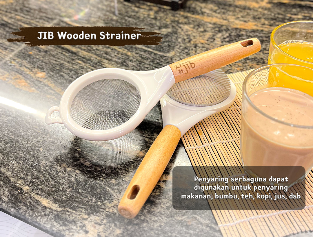Jual JIB Wooden Strainer / Saringan Teh Kopi Serbaguna / Saringan Stainless Steel Gagang Kayu ...