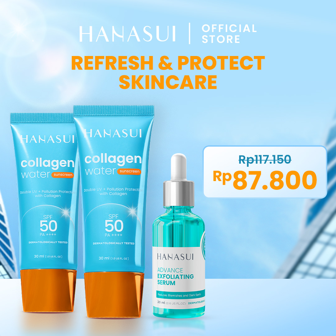Jual Hanasui Skincare Set | Collagen Water Sunscreen SPF 50 Power ...