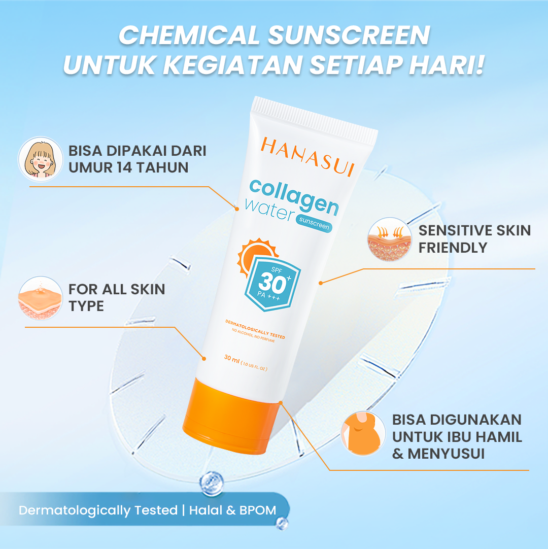 Jual Hanasui Collagen Water Sunscreen SPF 30 - Ringan & Mencerahkan ...