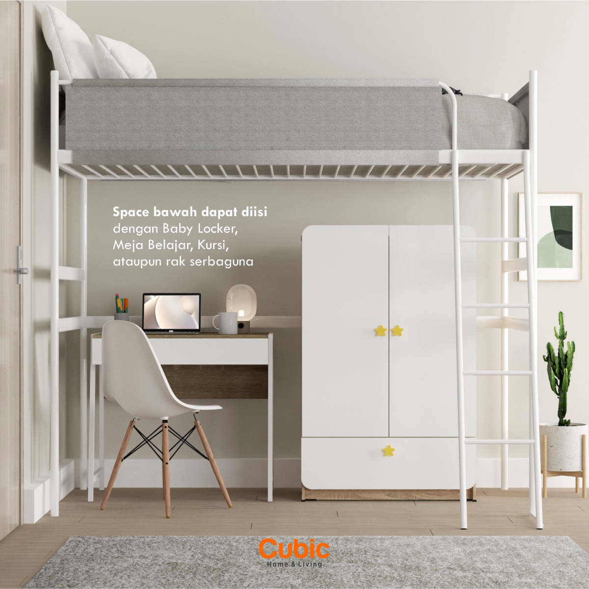 Jual Cubic Ranjang Tingkat Besi Ranjang Susun Dipan Bunk Bed Luna