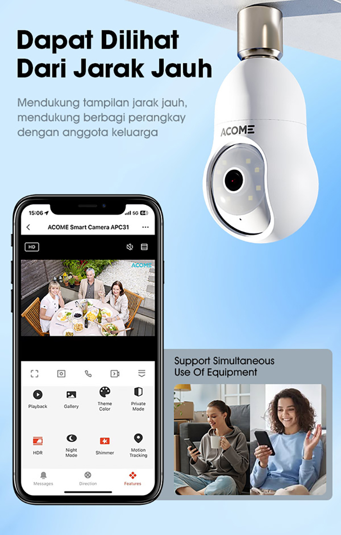 Jual ACOME IOT Kamera CCTV Outdoor PTZ TPD 1440 HD CCTV Wifi Mendukung ...