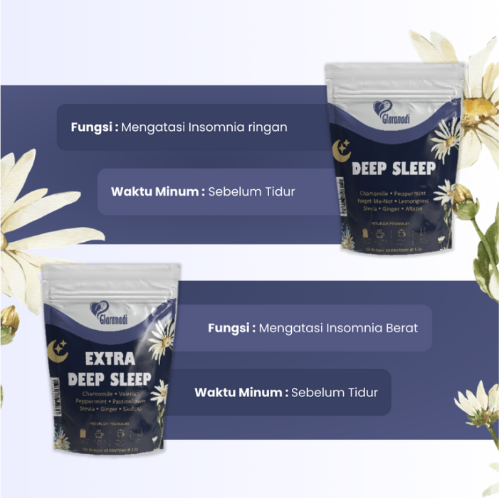 Jual GLARANADI - Teh Bunga Insomnia & Mempermudah Tidur Deep Sleep / Chamomile (Valerian Blend ...