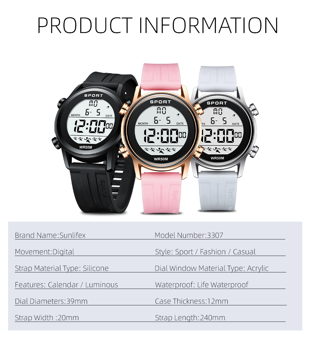 Jual Sunlifex Jam Tangan Wanita Kecil M3307 Jam Digital Olahraga Tali ...