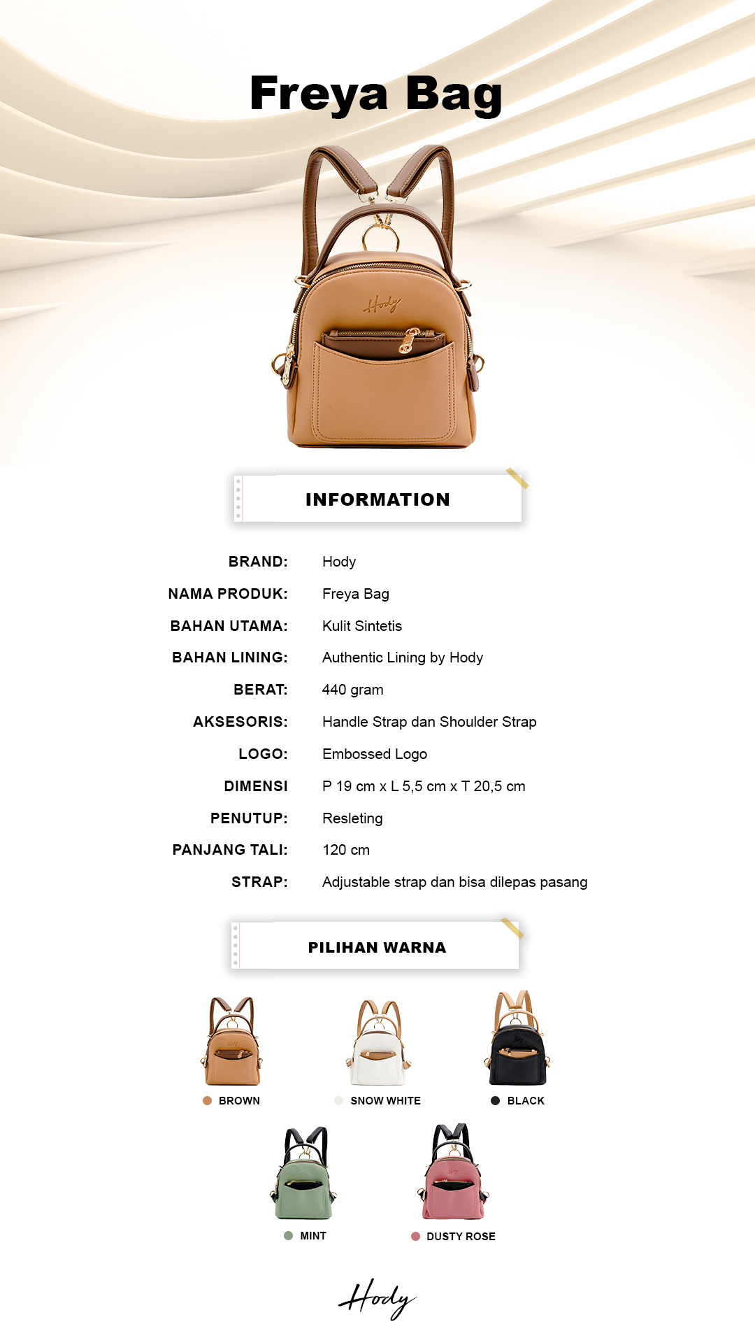 Jual Hody - Tas Ransel Mini Wanita/Tas Backpack Simple Wanita/Tas ...