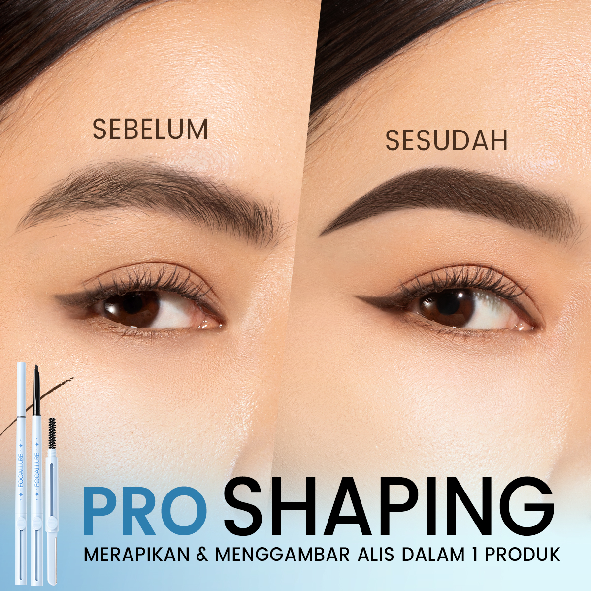 Jual FOCALLURE Pensil Alis 3-in-1 Pro-shaping Kuas & Pisau Cukur Bawaan Multi-guna | Shopee ...