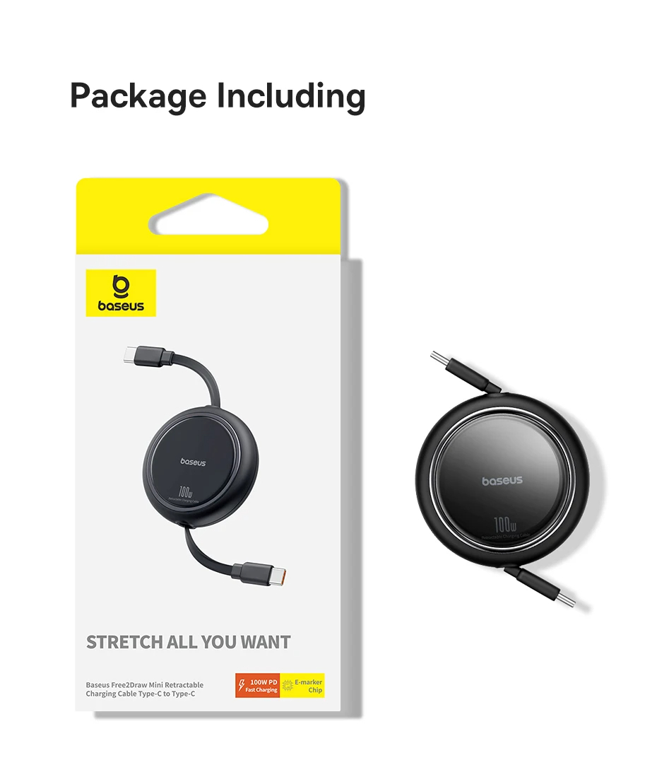 Jual Baseus Free2Draw Kabel Data 100W Mini Retractable Fast Charging ...