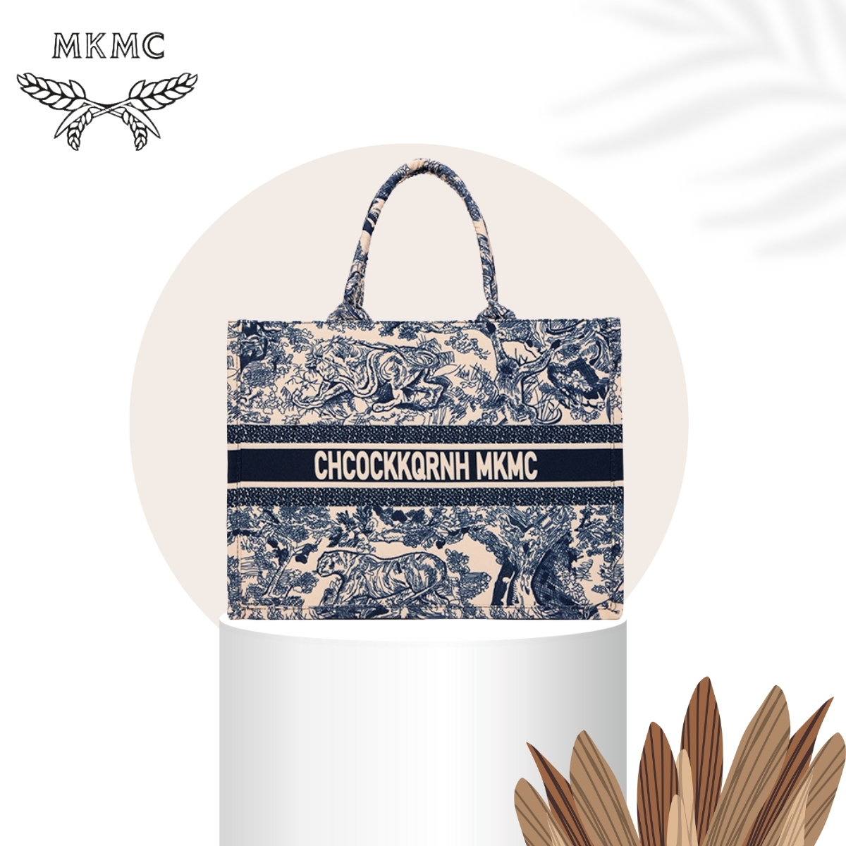 Jual MKMC Totebag Wanita Import Tas Bahu Kanvas Kuliah Medium Kerja Top ...