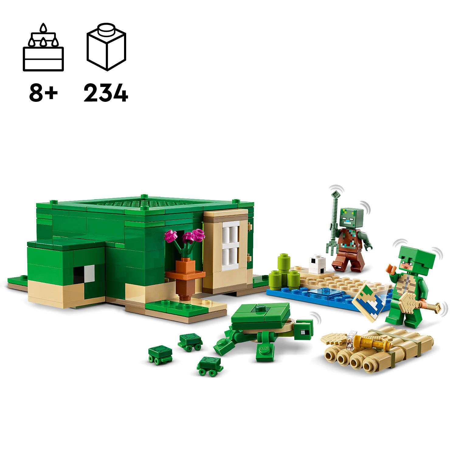 Jual LEGO Minecraft 21254 The Turtle Beach House Building Set Toys (234 ...