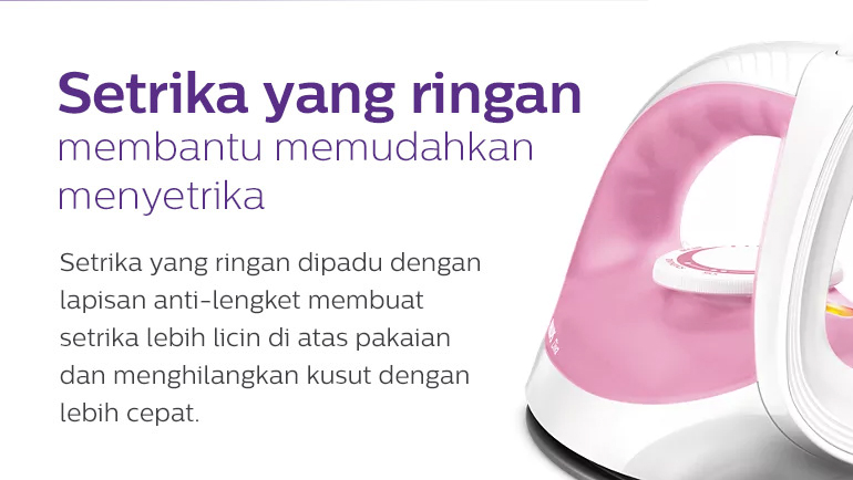 Jual Setrika Philips Diva GC122/47 Pink - Setrikaan promo murah, Tapak Strika Anti Lengket ...