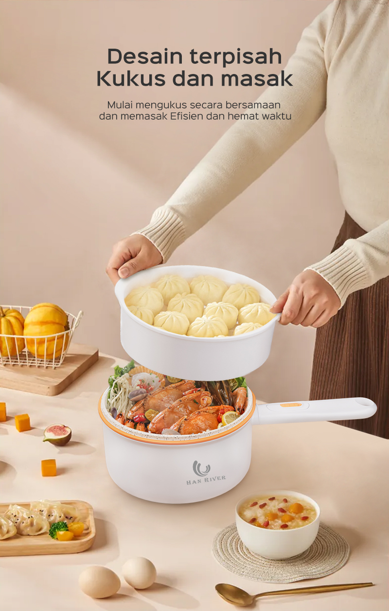 Jual HAN RIVER Panci Listrik HRDHG01 Fry Pan Electric (2in1) 2L panci ...